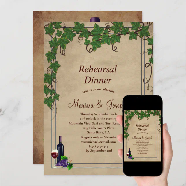Rustic Wine Vineyard Wedding Invitation | Zazzle