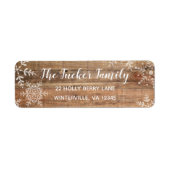 Rustic Winter Address Label Snowflakes on Wood | Zazzle