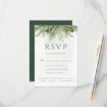 Rustic Winter Berries Pine Cone Greenery Wedding RSVP Card | Zazzle