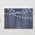 Rustic winter blue barn wood twinkle lights photo holiday card | Zazzle