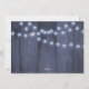 Rustic winter blue barn wood twinkle lights photo holiday card | Zazzle
