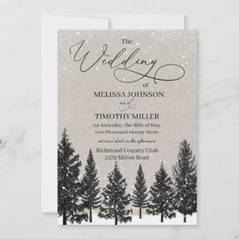 Rustic Winter Forest Wedding Invitation | Zazzle