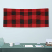 rustic winter lumberjack red buffalo plaid party banner | Zazzle