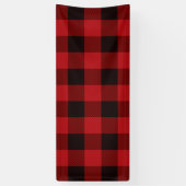 rustic winter lumberjack red buffalo plaid party banner | Zazzle
