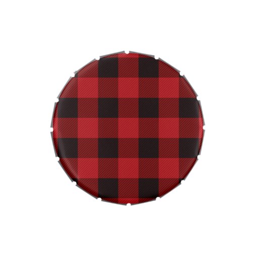 rustic winter lumberjack red buffalo plaid party candy tin | Zazzle