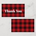 rustic winter lumberjack red buffalo plaid party note card | Zazzle