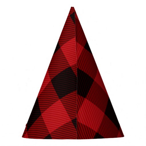 rustic winter lumberjack red buffalo plaid party party hat | Zazzle