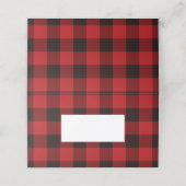 rustic winter lumberjack red buffalo plaid party place card | Zazzle