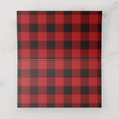 rustic winter lumberjack red buffalo plaid party place card | Zazzle