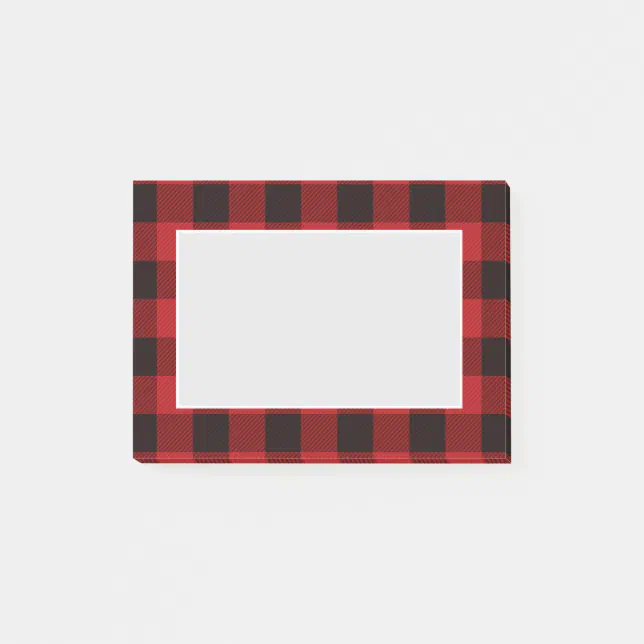 rustic winter lumberjack red buffalo plaid party post-it notes | Zazzle