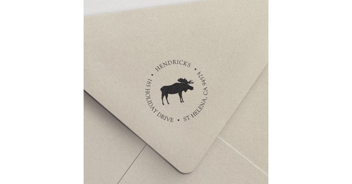 Rustic Winter Moose Return Address Self-inking Stamp | Zazzle