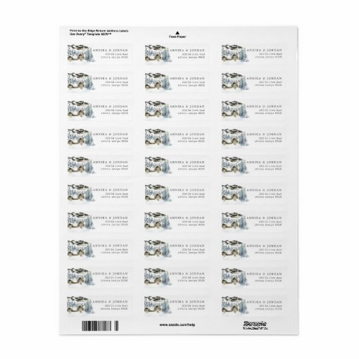 Rustic Winter Mountain Return Address Label | Zazzle