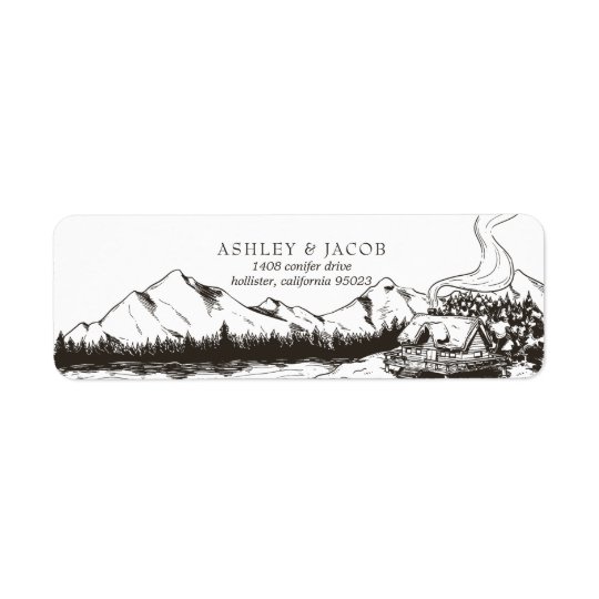 Rustic Winter Mountain Return Address Label | Zazzle.com