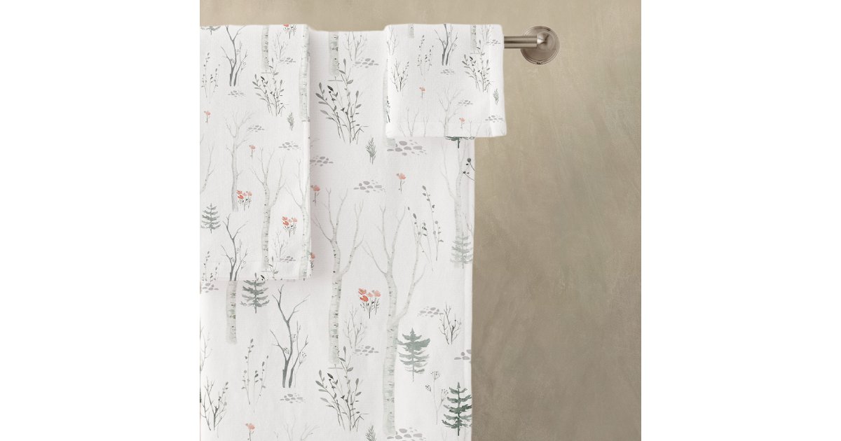 Rustic Winter Pine Tree Bath Towel Set | Zazzle