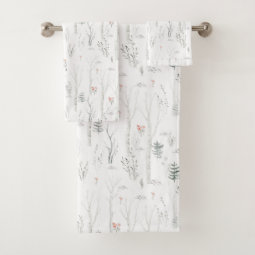 Rustic Winter Pine Tree Bath Towel Set | Zazzle