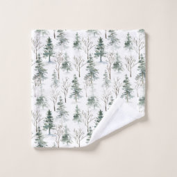 Rustic Winter Pine Trees Bath Towel Set | Zazzle