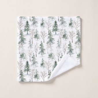 Rustic Winter Pine Trees Bath Towel Set | Zazzle
