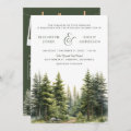 Rustic Winter Pine Trees Forest QR Code Wedding Invitation | Zazzle