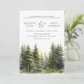 Rustic Winter Pine Trees Forest QR Code Wedding Invitation | Zazzle