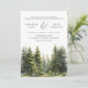 Rustic Winter Pine Trees Forest QR Code Wedding Invitation | Zazzle