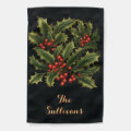 Rustic Winter Red & Green Holly Holiday Garden Flag | Zazzle