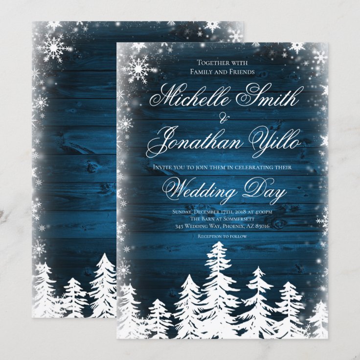 Rustic Winter Snowflake Wedding Invitation | Zazzle
