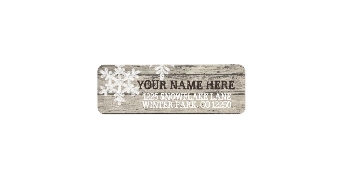 Rustic Winter Snowflakes Label | Zazzle