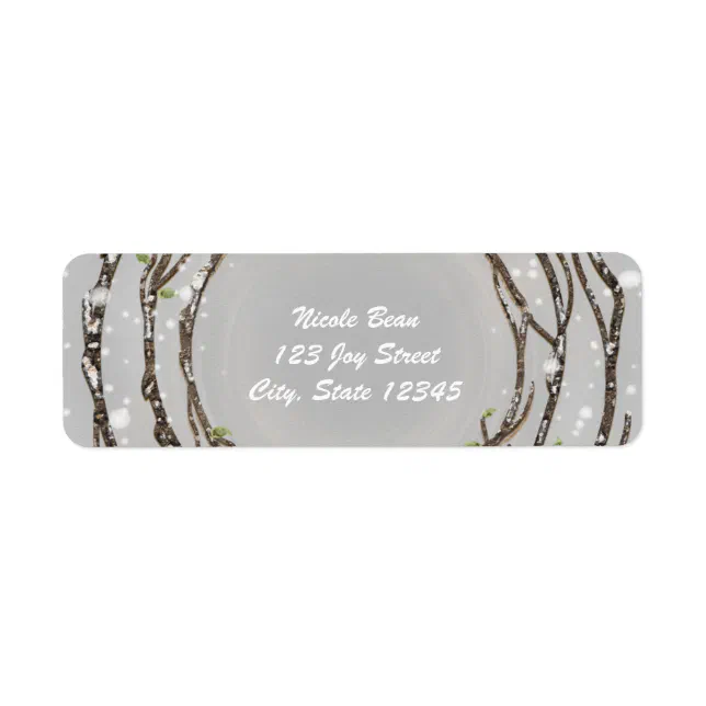 Rustic Winter Tree Branches Wedding Address Labels | Zazzle