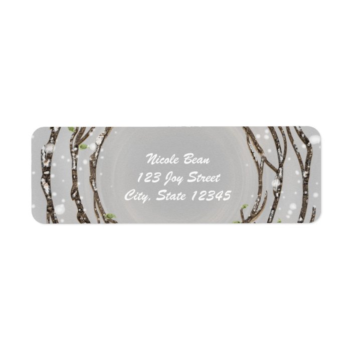 Rustic Winter Tree Branches Wedding Address Labels | Zazzle.com