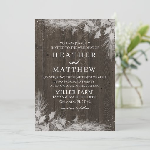 Rustic Winter Wedding Invitation | Zazzle