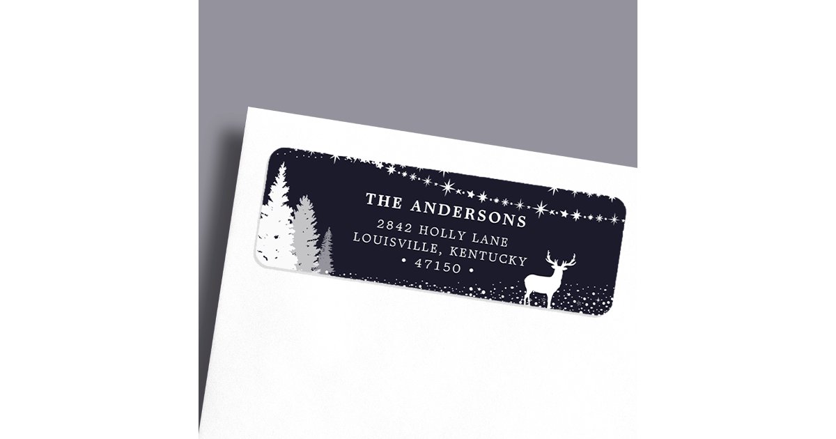 Rustic Winter Woodland Deer Address Label | Zazzle