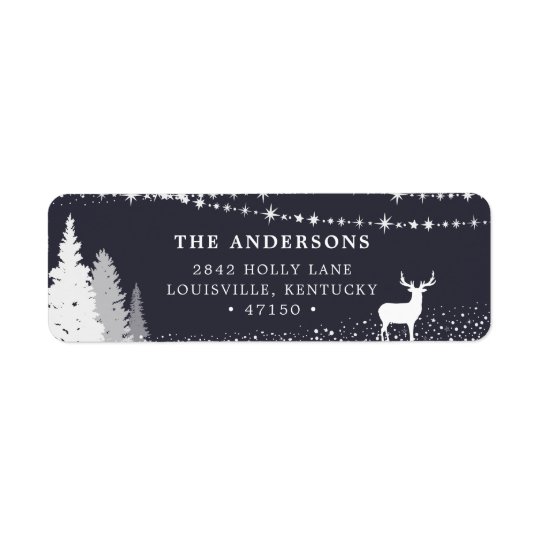 Rustic Winter Woodland Deer Address Label | Zazzle.com