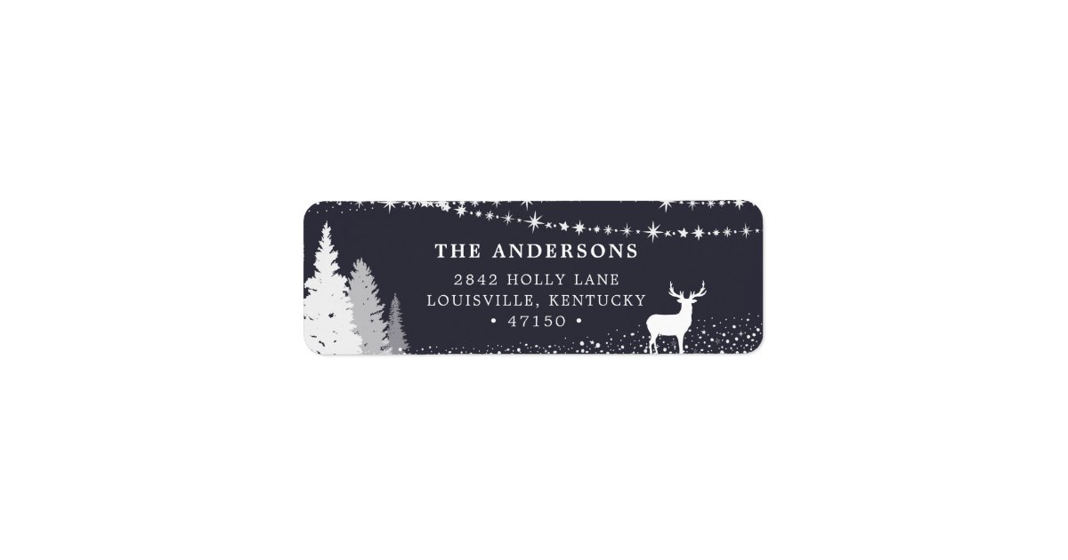 Rustic Winter Woodland Deer Address Label | Zazzle