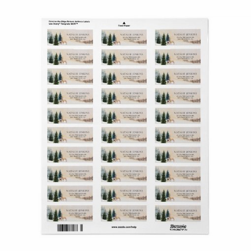 Rustic Winter Woodland Return Address Label | Zazzle