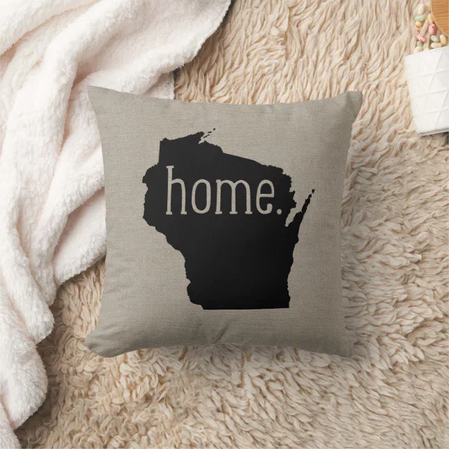 Rustic Wisconsin Home State Throw Pillow | Zazzle