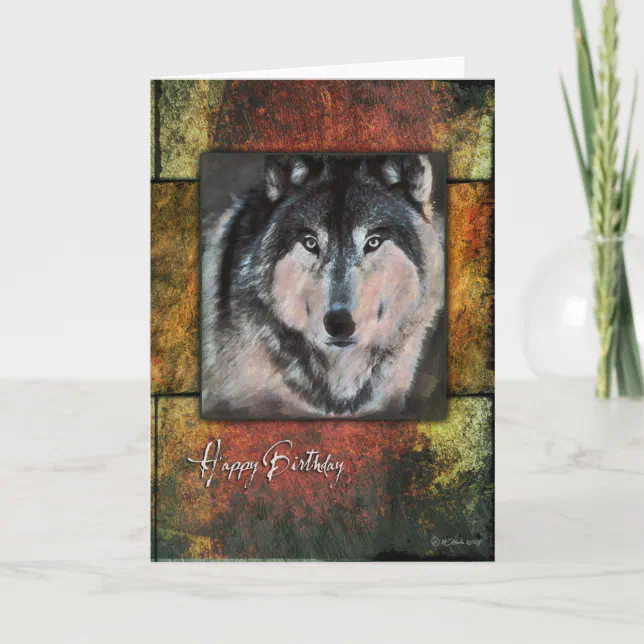 Rustic Wolf Birthday Card | Zazzle
