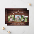 Rustic Wood 3 Photo Collage Graduation Announcement | Zazzle