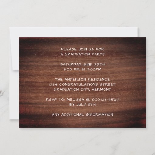 Rustic Wood 3 Photo Collage Graduation Invitation | Zazzle