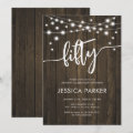 Rustic Wood 50th Birthday Party Invitation | Zazzle