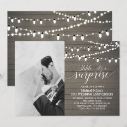 Rustic Wood 50th Photo Wedding Anniversary Invitation | Zazzle