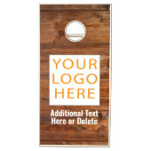Rustic Wood Add Your Logo Cornhole Set | Zazzle