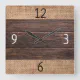 Rustic Wood And Burlap Farmhouse Square Wall Clock | Zazzle