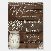 Rustic Wood and Lace Country Wedding Welcome Sign | Zazzle