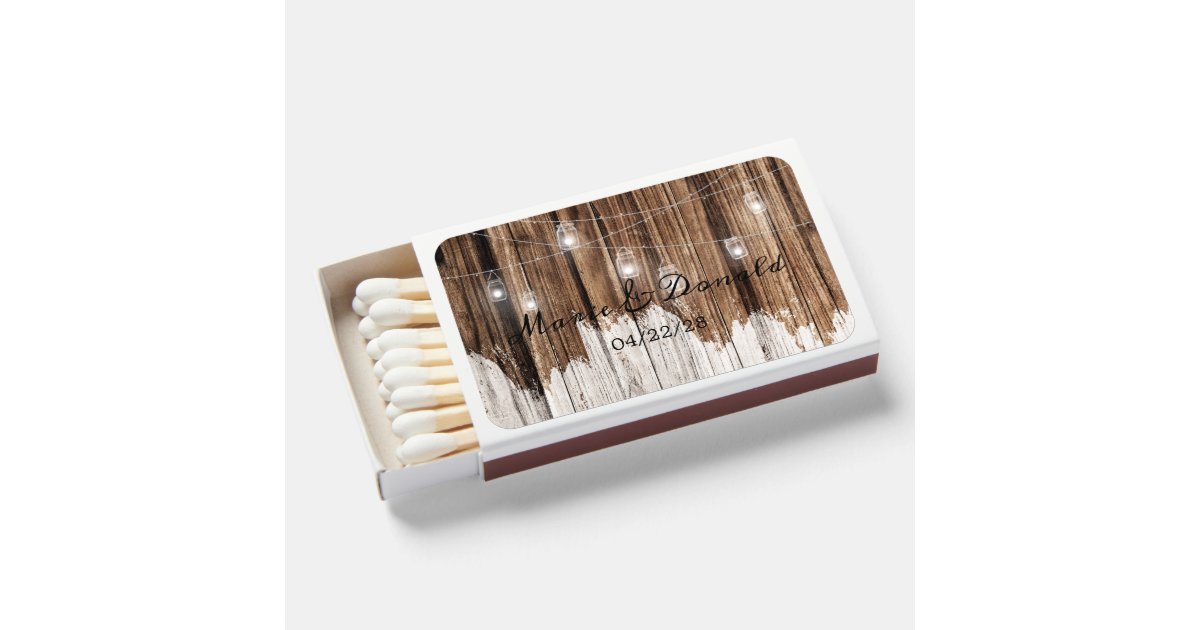 Rustic Wood and Lanterns Matchboxes | Zazzle
