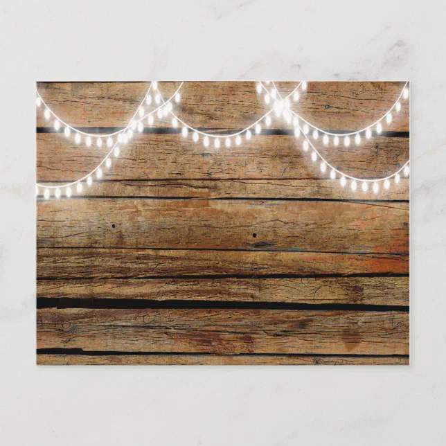 Rustic Wood And Lights Country Background Postcard | Zazzle