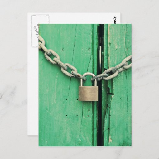 Rustic Wood and Padlock Postcard | Zazzle