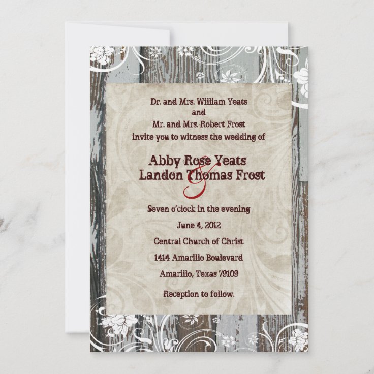 Rustic Wood and Parchment Wedding Invitations | Zazzle