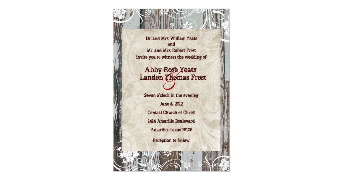 Rustic Wood and Parchment Wedding Invitations | Zazzle.com