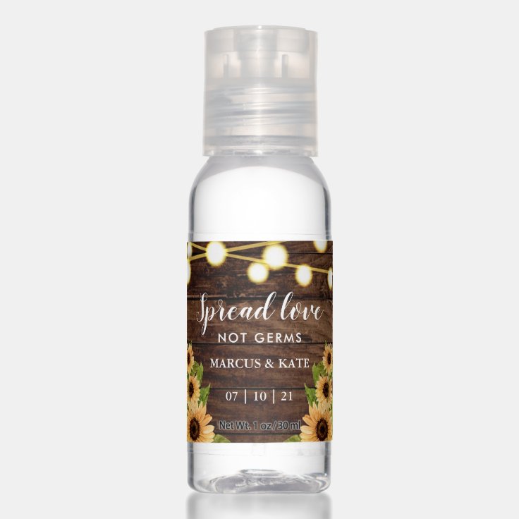 Rustic Wood and Sunflower Hand Sanitizer | Zazzle