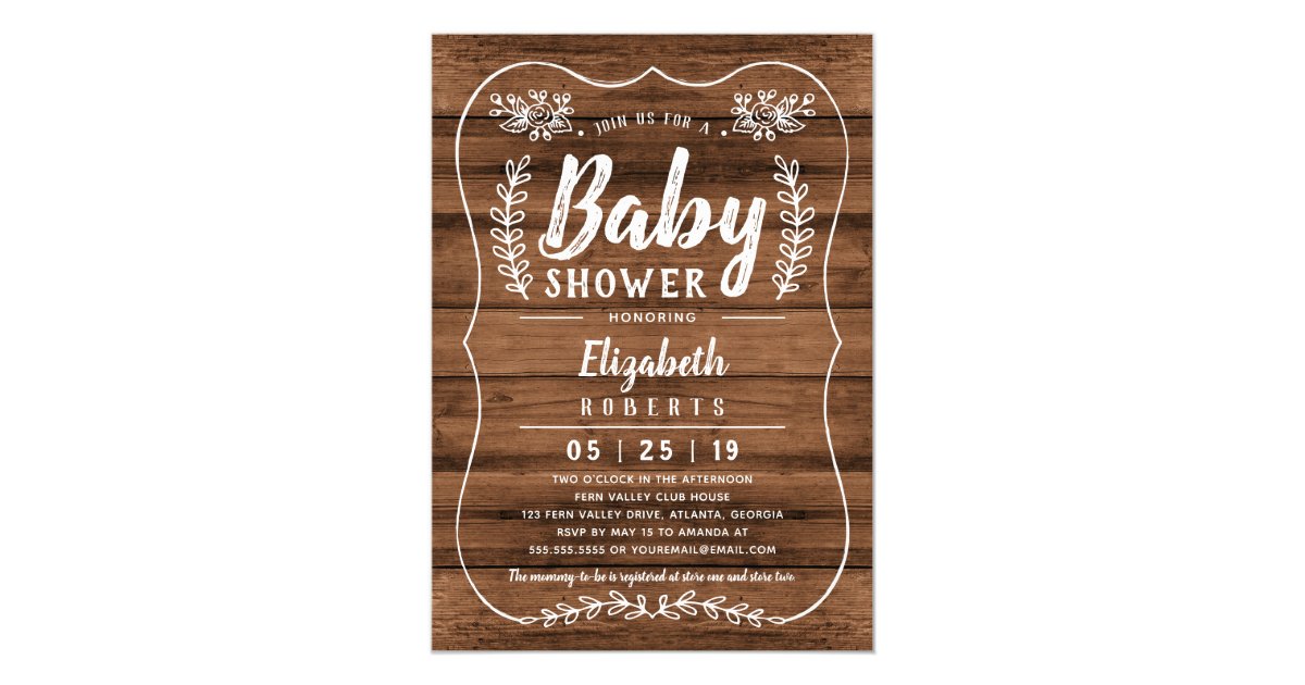 Rustic Wood Baby Shower Invitation | Zazzle.com